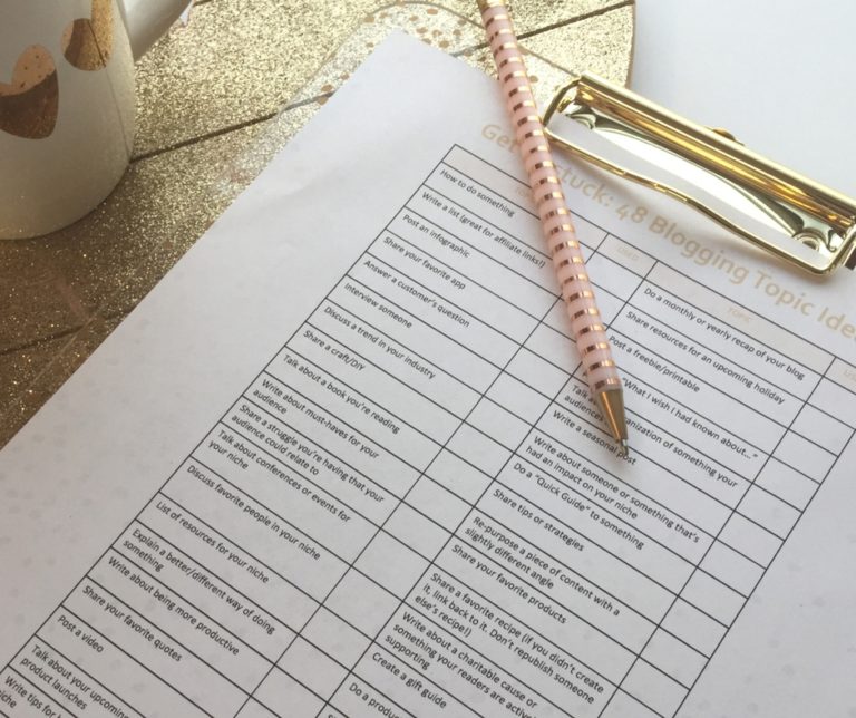 48 Blog Topic Ideas for Any Niche and Free Checklist